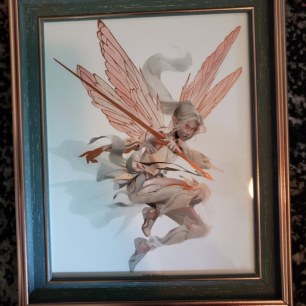 Dragon Fly Knight ROSE GOLD Leaf/ Foil Print 8x10 Fairy - Etsy