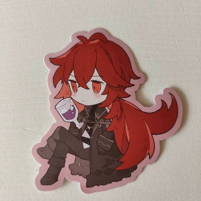 Diluc genshin Impact High Quality Vinyl Sticker - Etsy