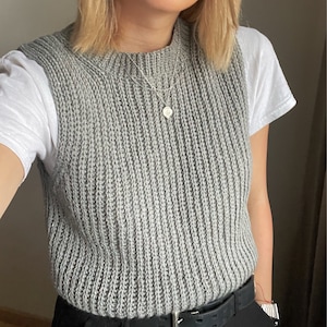 Crochet Ribbed Vest Pattern, Crochet Sweater Pattern, Easy Crochet Vest ...