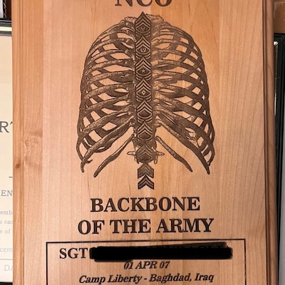 NCO Backbone of the Army Plaque Induction, Promotion, Soldier, Army ...