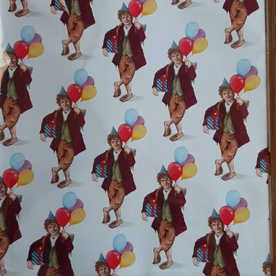 Bilbo Baggins Wrapping Paper, Wrapping Paper, Lord of the Rings, Quirky ...