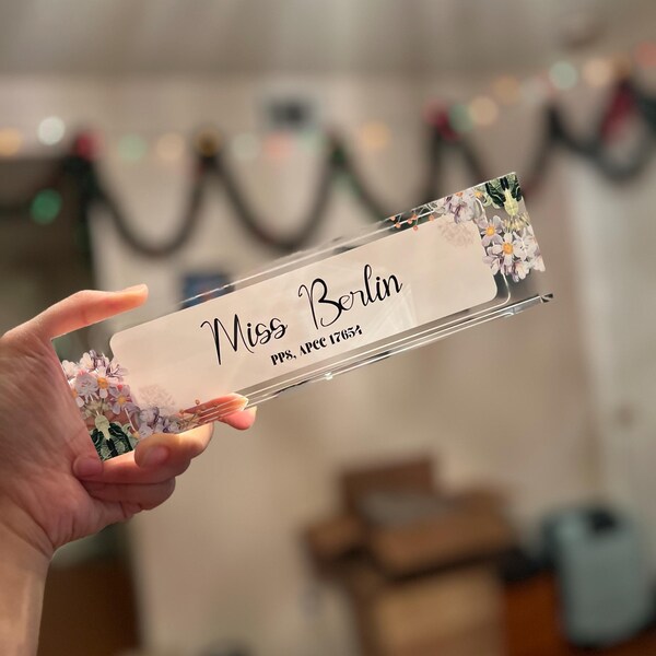 Personalized Name Plate With Wooden Base for Desk | Custom Office Decor ...