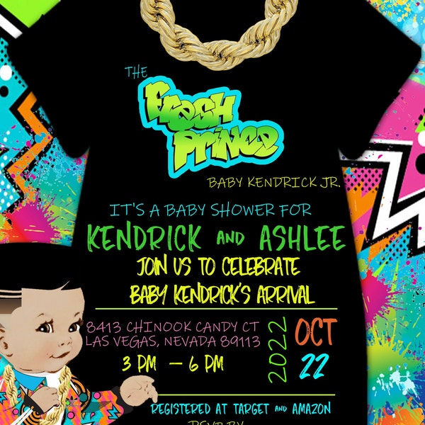 EDITABLE, Fresh Prince Baby Shower Invite, 90s Birthday Invitation, Hip ...