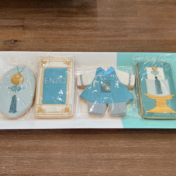 Modern Korean Dol Doljanchi Doljabi Hanbok Custom Cookie Set (boys ...
