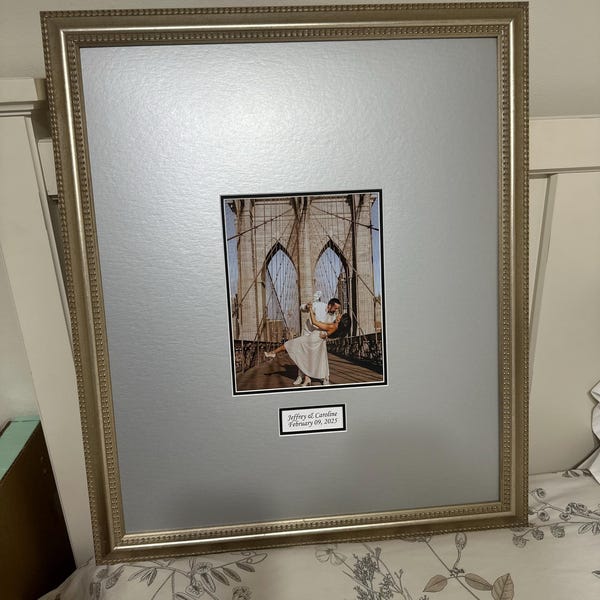 24x30 Signature Mat WITH Frame. Silver, Gold, White and Black ...