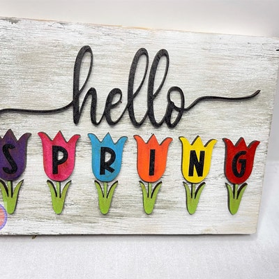 Hello Spring SVG Spring Svg Spring Flower Svg Tulip Svg Hello Spring Cutting File Spring Cutting ...