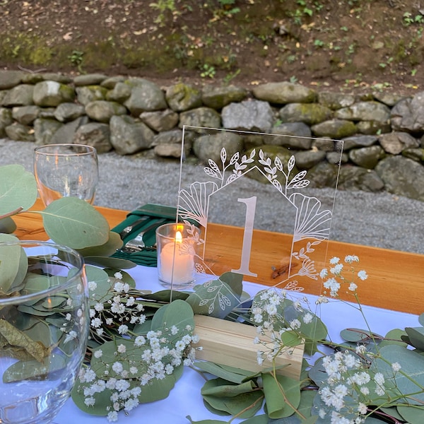 Garden Acrylic Table Numbers - Modern Wedding Sign - Wedding Table ...