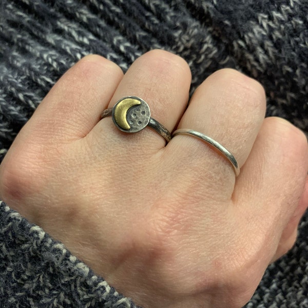 Moon Ring/crescent Moon Ring/waxing Moon/waning Moon/moon Jewelry ...