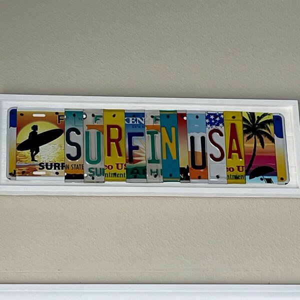 Custom Rustic Empty Wood License Plate Display Frame With Key Hooks ...