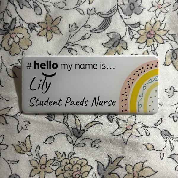 Resin Finish Hello My Name is Name Badge and Id Reel Personalised ...