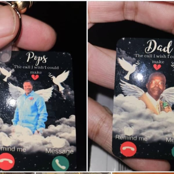 Custom Double-sided Phone Call Keychain: Heaven Memorial - Etsy