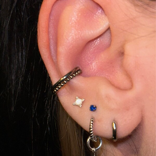 Double Hoop, G23 Titanium Conch Clicker Hoop, 10mm, 12mm Conch Hoop ...