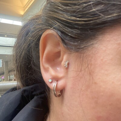 14k Solid Gold Spike Cone Rook Piercing Eyebrow Piercing Belly Button ...