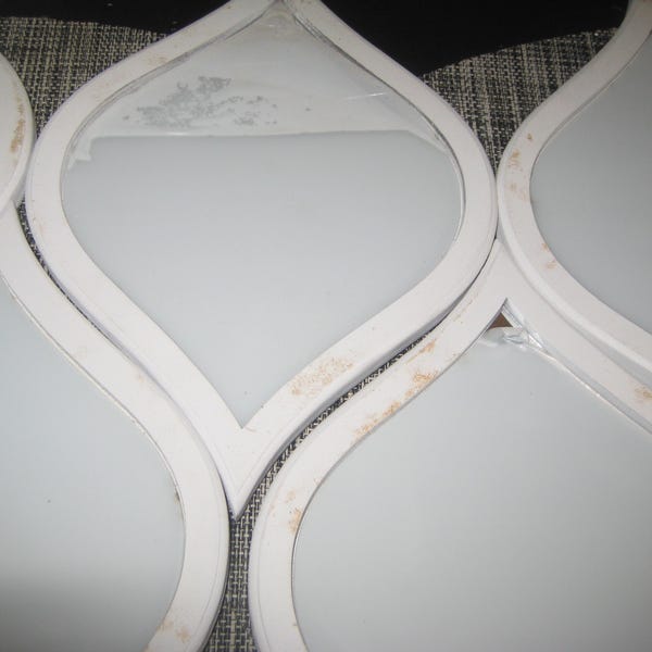 Tear Drop Mirrors Big Size Pack 3D Engraved Wood Frame Mirrors Hangable ...