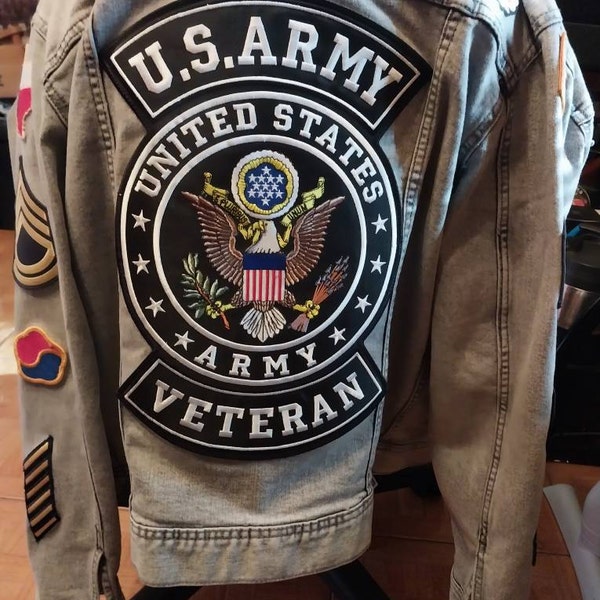 US ARMY Veteran Large Back Patch for Custom Vest - Etsy