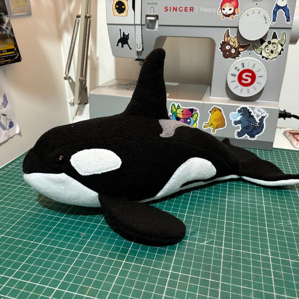 Orca Sewing Project Toy Pattern With Appliqué Detailing. Killer Whale Pdf Toy Sewing Tutorial ...