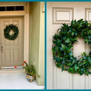 Year Round Greenery Wreath for Front Door With Seeded Eucalyptus ...