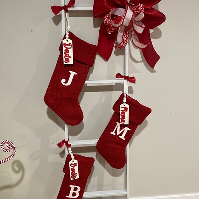 Personalized Christmas Stocking Tag Stocking Tag With Beads - Etsy