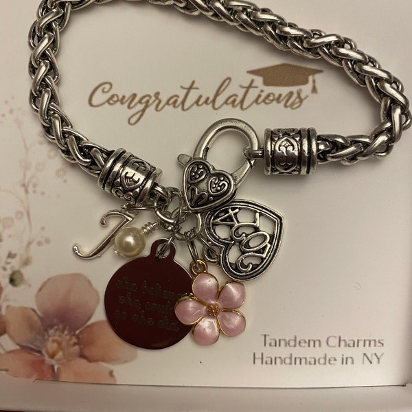 Graduation Bracelet, Personalized Graduation Bracelet, Graduation Gift ...