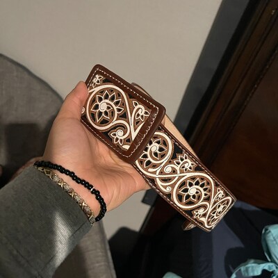 Authentic Mexican Charro Belt, Cinto Laser Vaquero Fino - Etsy