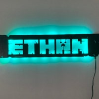 Personalized Minecraft Inspired Name / Screen Name LED Sign - Etsy