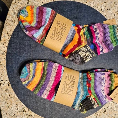 Hand Knit Wool Socks for Women Who Love Colorful, Odd, Mismatched Socks ...