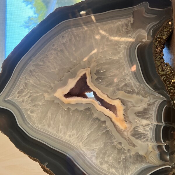 Pair of Book-matching Amethyst and Citrine Cathedral Geodes With Shiny ...