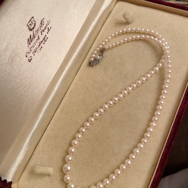 Gorgeous Vintage Mikimoto Akoya Pearl Necklace - Etsy