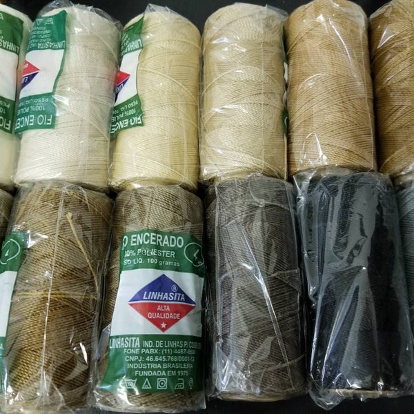 12 Linhasita Waxed Polyester Spool Package Deal/ Cords/ Strings ...