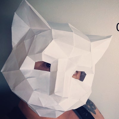 Cat Mask, Papercraft, DIY, Low Poly, Mask, PDF Papercraft, Cat ,pattern ...