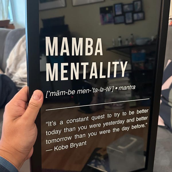 Kobe Bryant Mamba Mentality Definition Poster, Basketball Motivation ...