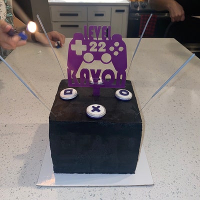 Level 16 Unlocked Cake Topper, Game Controller, Boys Birthday Party ...