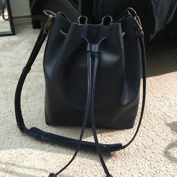 Black Bucket Bag, Bucket Bag, Leather Bucket, Black Bag, Black ...