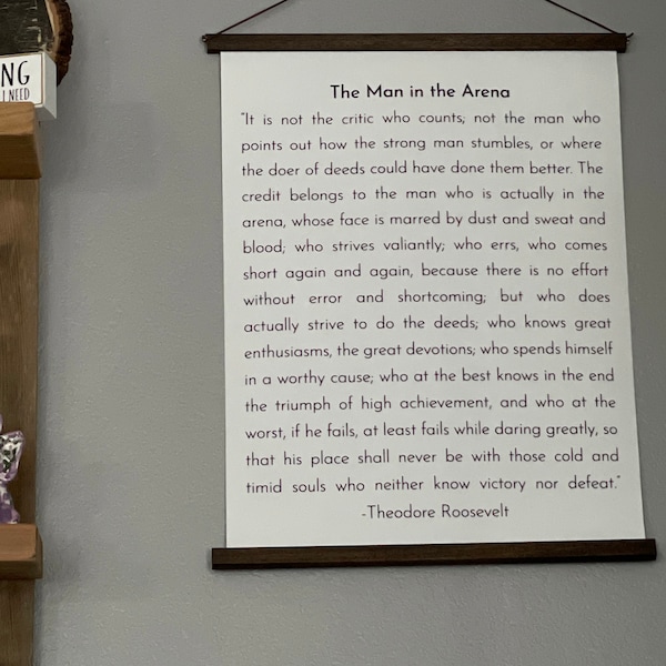 The Man in the Arena Framed, Man in the Arena on Canvas, College ...