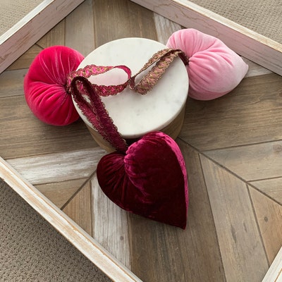 Velvet Hearts, Create Your Own Set of Colors, Handmade Decor, Mother's ...