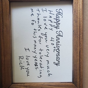 5x7 Frame, Framed Canvas Handwriting Gift,memorial Gift, Handwriting ...
