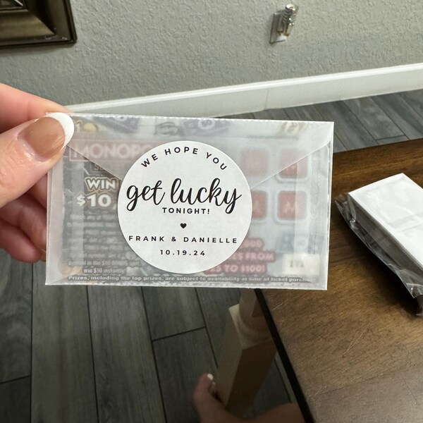 20 Get Lucky Tonight Lottery Ticket Favor Bag || Personalized Wedding ...