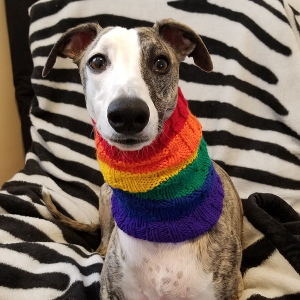 Greyhound Snood 2-TONE Med-lrg Dog Winter. Galgo, Whippet. Made to ...
