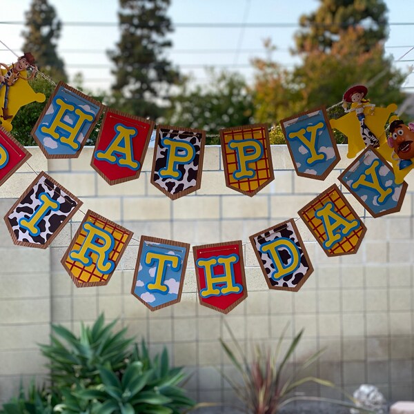 Toy Story Inspired Birthday Banner, Buzz and Woody Toy Story Birthday ...