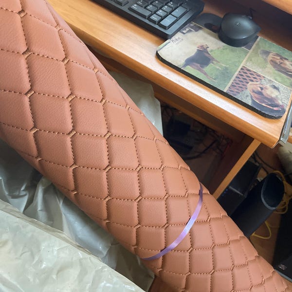 Quilted Vinyl Faux Leather Car Upholstery Fabric | 2"x2" 5x5cm Diamond ...