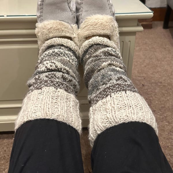 Women's Flock of Sheep Sofa Socks 100% Wool Fair Trade Handmade Cute ...