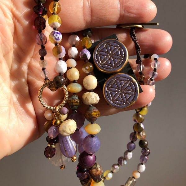 Long Beach Style Rainbow Colour Collier, Vintage Style Boho Indian ...