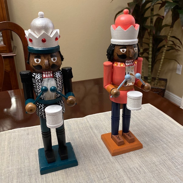 African American Nutcracker - Green Gold Stripe, Holiday, Decor - Etsy