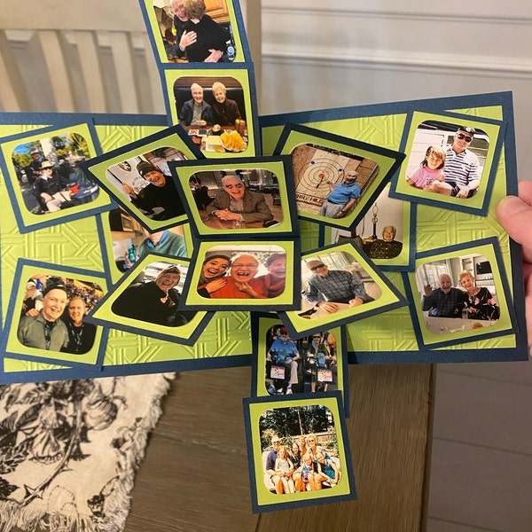 Photo Collage - Geometric - Personalized 16 Photo Pop up Card - Etsy