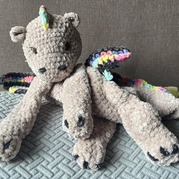 Pattern Crochet Dragon, Snuggle Dragon, Cute Dinosaur, Amigurumi Toys ...