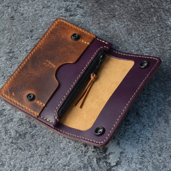 Trucker Wallet PDF Pattern: Biker Style Wallet Template With Zipper and ...