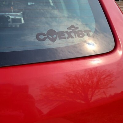 Coexist Decal, Car Decal, Laptop Sticker, Alien Decal, UFO Sticker ...