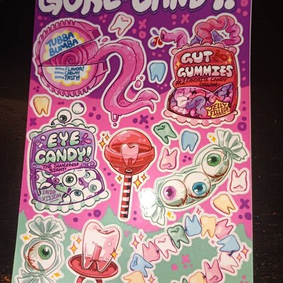 Gore Candy Waterproof Sticker Sheet - Etsy