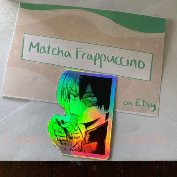 My Hero Holographic Todoroki Shoto Eating Soba Sticker - Etsy