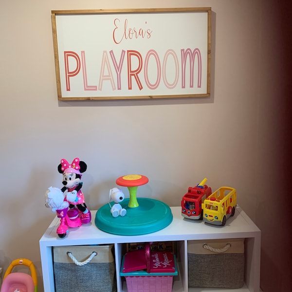 Personalized Playroom Sign, Custom Child's Name Sign, Girls Play Room ...
